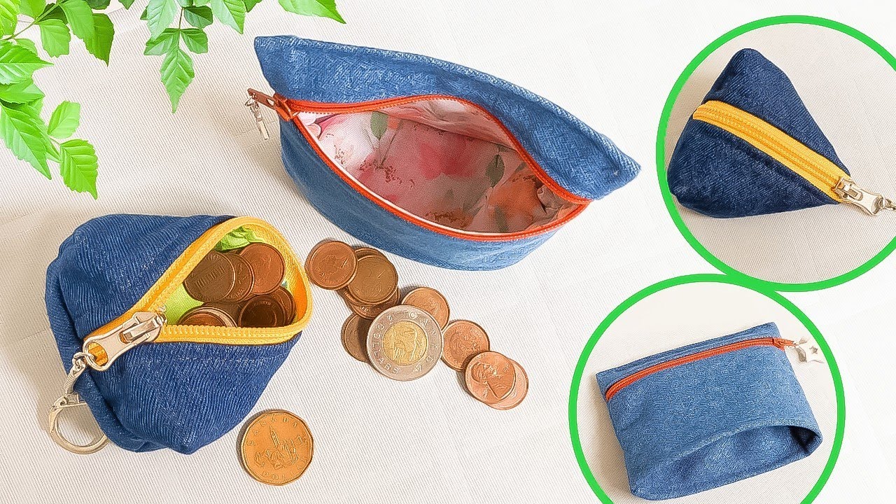 2 Easy and Cute DIY Denim Coin Purses | Old Jeans Idea | Upcycle Craft ...