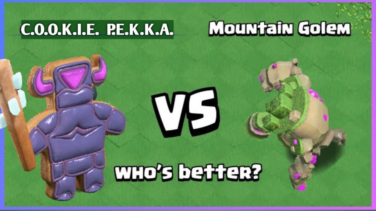 COOKIE PEKKA VS MOUNTAIN GOLEM./CLASH OF CLANS / - YouTube