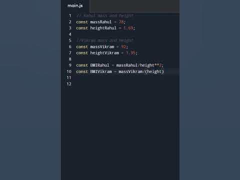 Calculate BMI using Formula||Basic Operators|| #programming #javascript #js #coding #operator ...