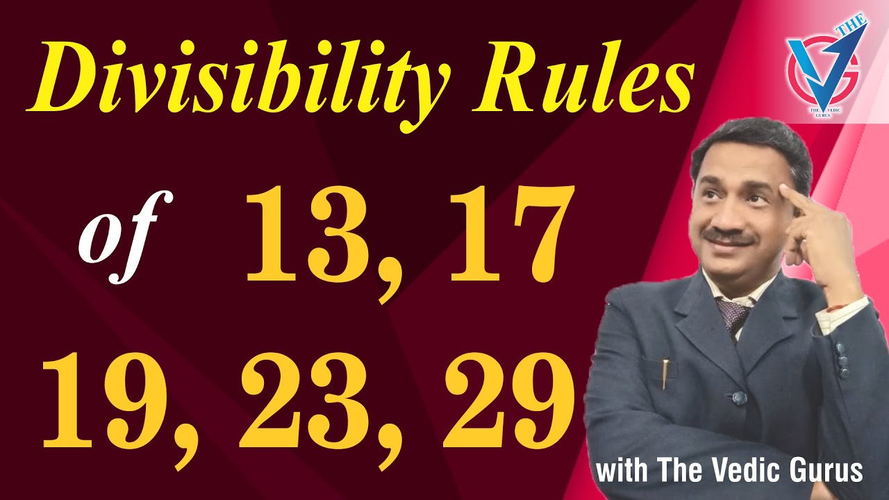 Divisibility Rules Of 13,17,19,23 & 29 - YouTube