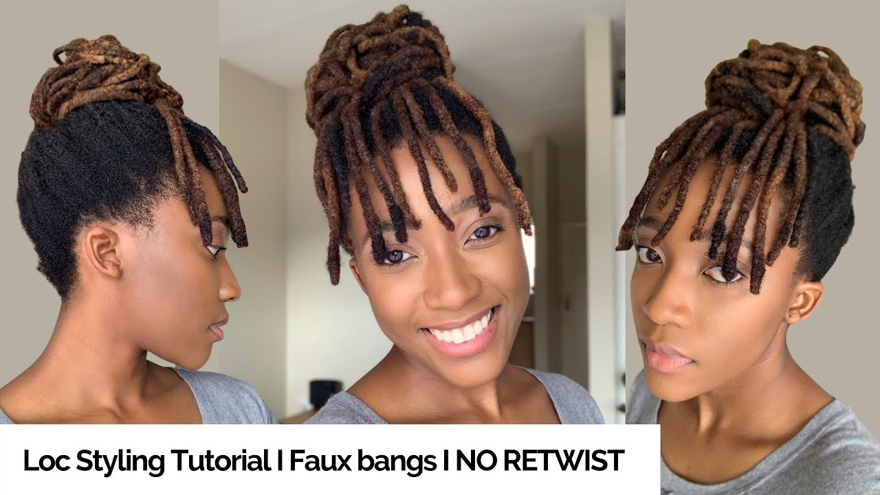 Loc Style Tutorial I No Retwist I Faux bangs I Miss Kobeli - YouTube