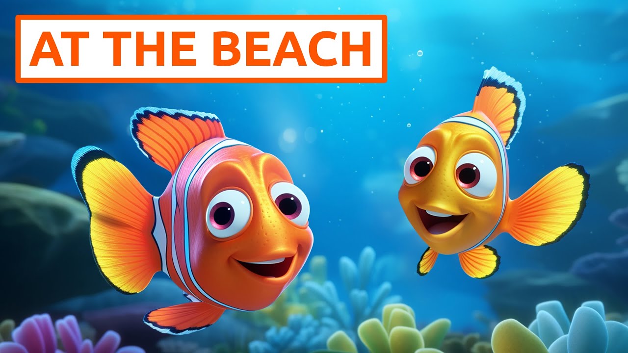 Improve your English with Stories | Listen and Learn | Day at the Beach ...