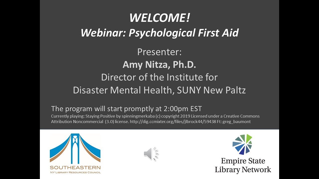 Psychological First Aid with Amy Nitza May 21, 2020 - YouTube