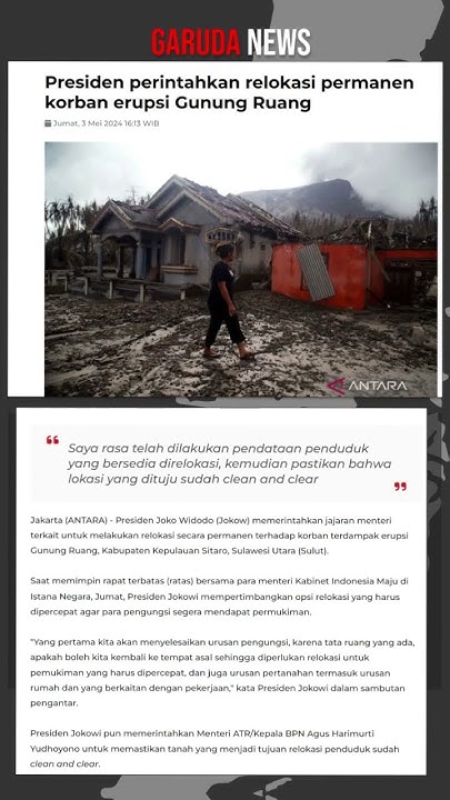 Jokowi Minta Korban Erupsi Gunung Ruang Direlokasi Permanen - YouTube