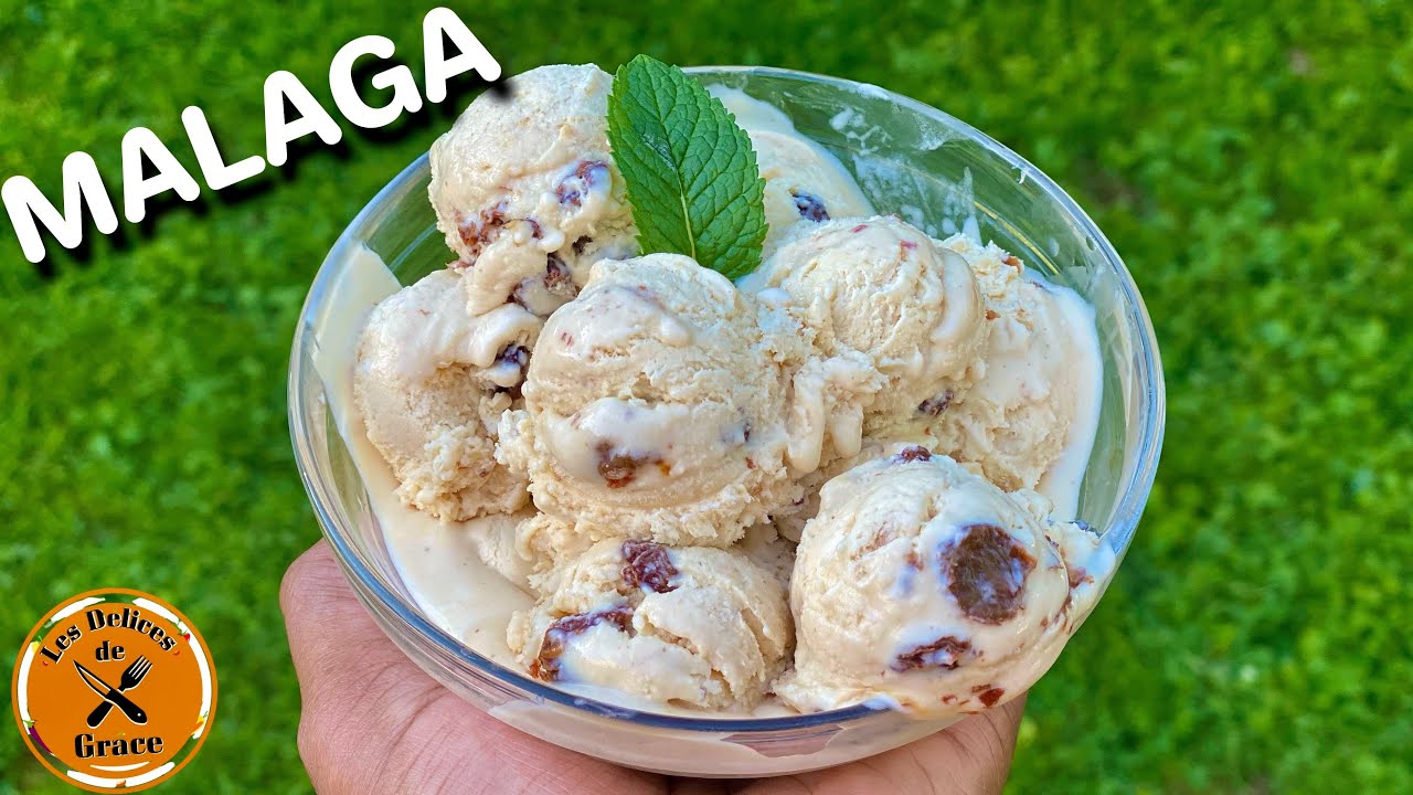 GLACE MALAGA / Glace au Rhum Raisin / Rum Raisin ice cream - YouTube