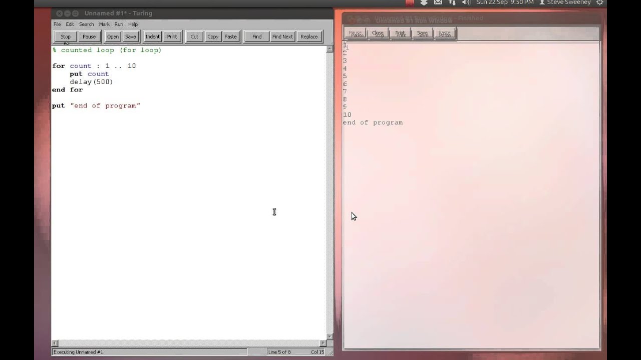Programming in Turing - Repetition 03 - Counted Loops - YouTube