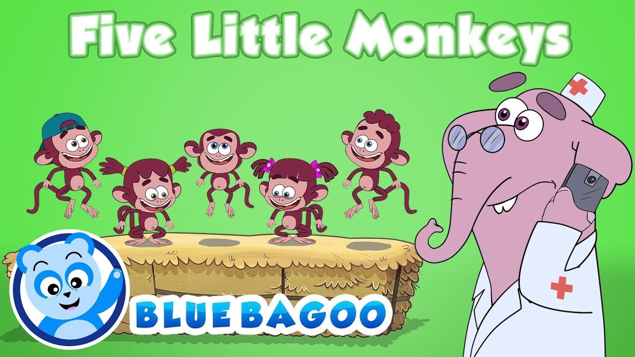 Five Little Monkeys | Count to Five Song | Blue Bagoo - English Kids ...