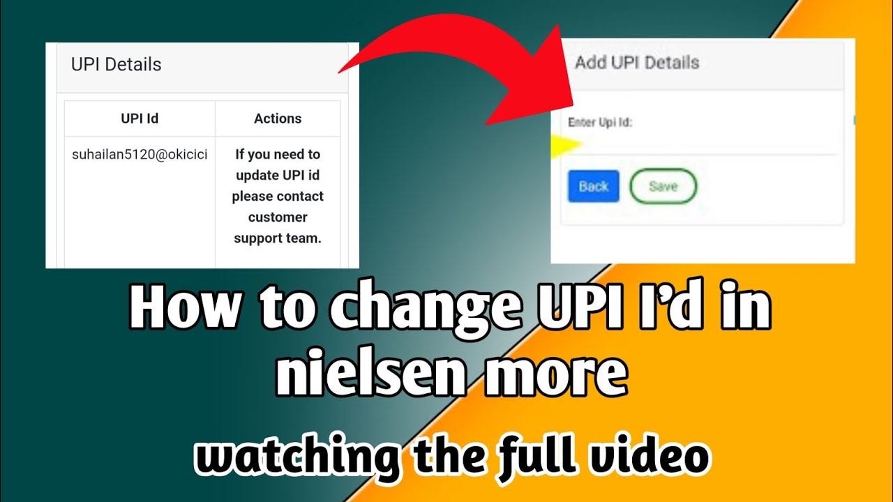 How to change UPI I'd in nielsen more || nielsen more registration ...