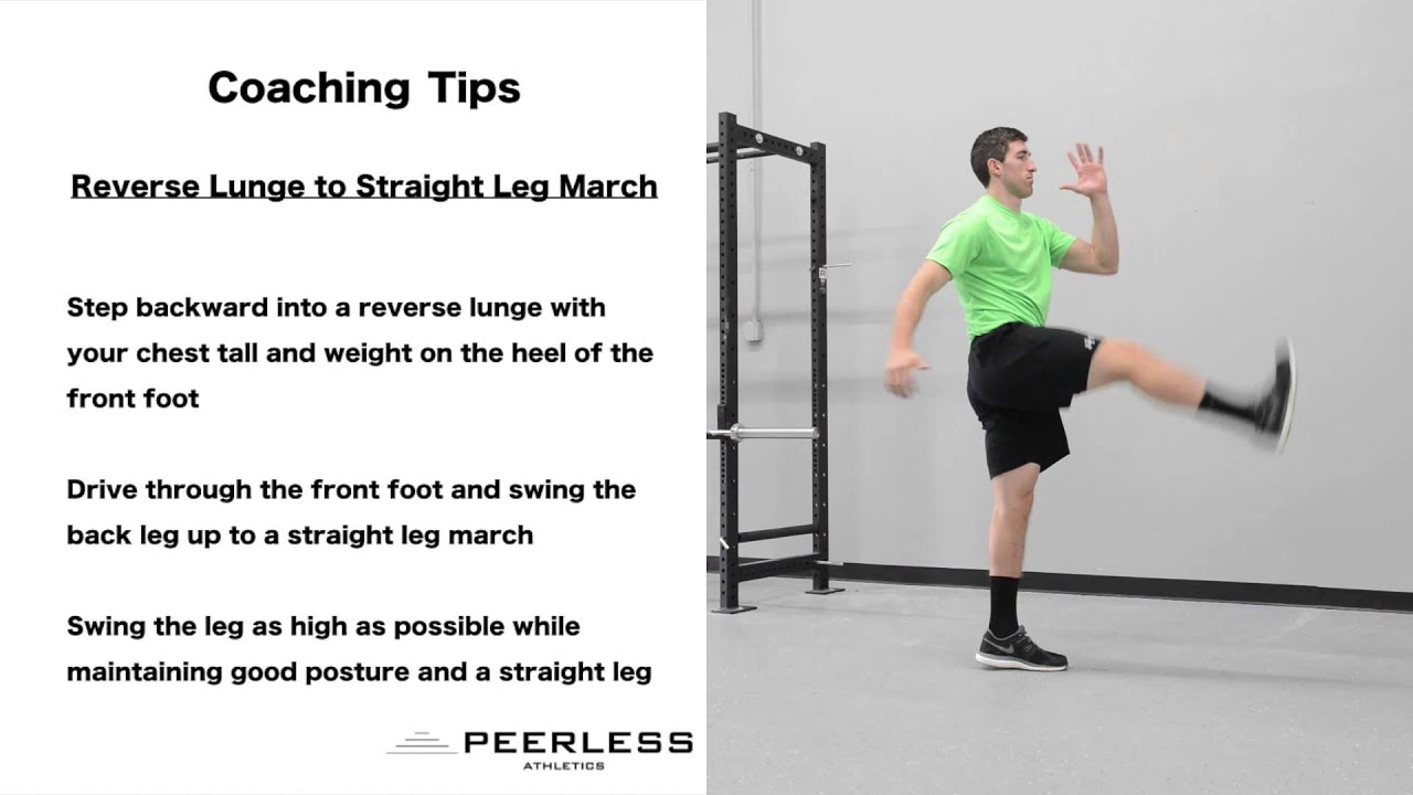 183. Reverse Lunge to Straight Leg March - YouTube