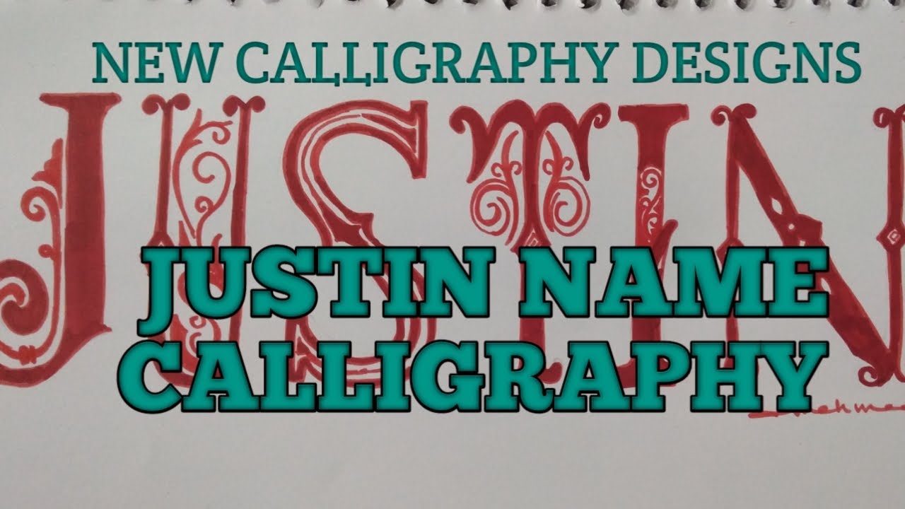How to write name Justin. Justin name calligraphy || Artvalley - YouTube