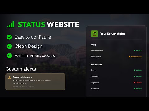 Clean Server Status Website