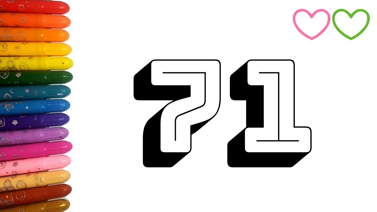 Numberblocks, How to write number 71, How to draw numbers, 123456789 ...