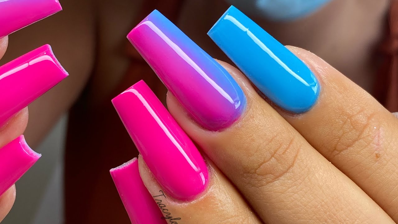 2 Colour Ombré | Acrylic Nails - YouTube
