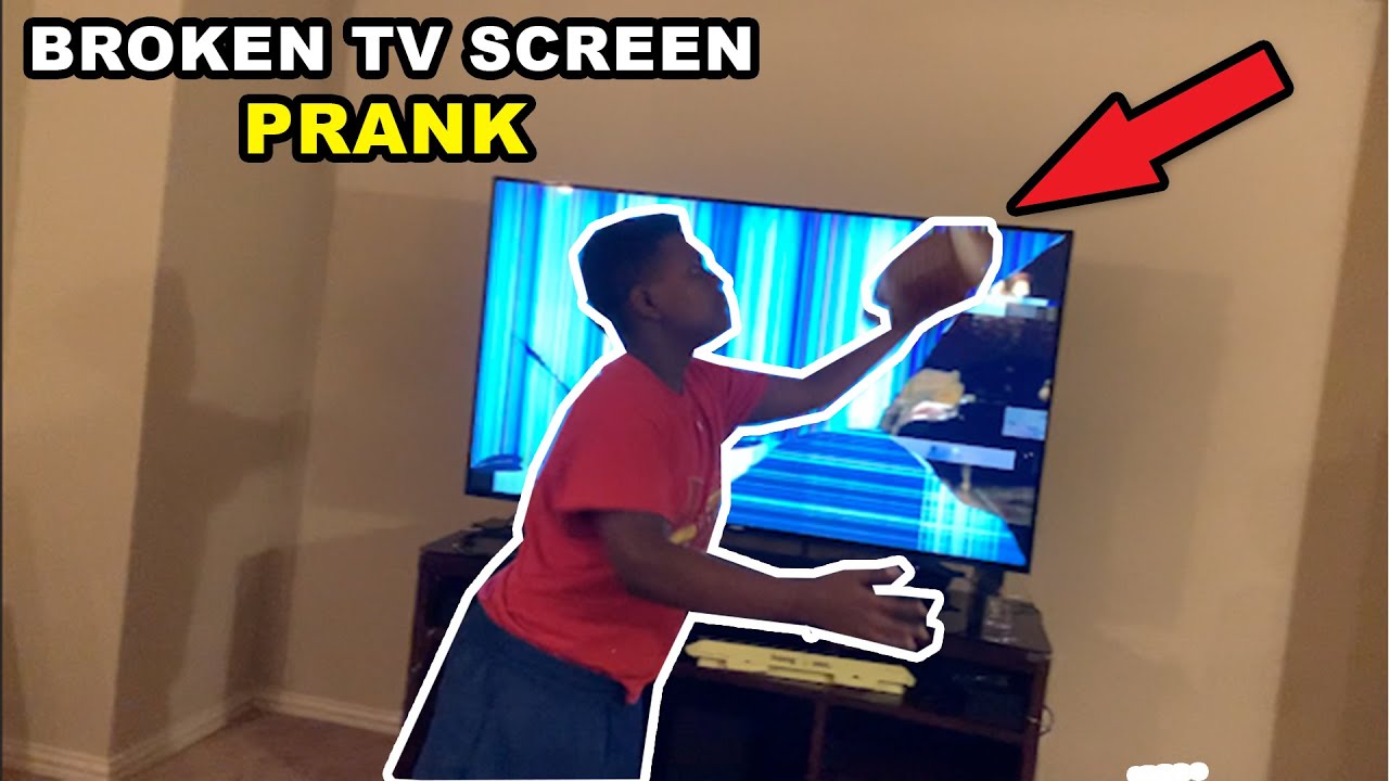 BROKEN TV SCREEN PRANK ON MOM!! (he broke it for real??!) - YouTube