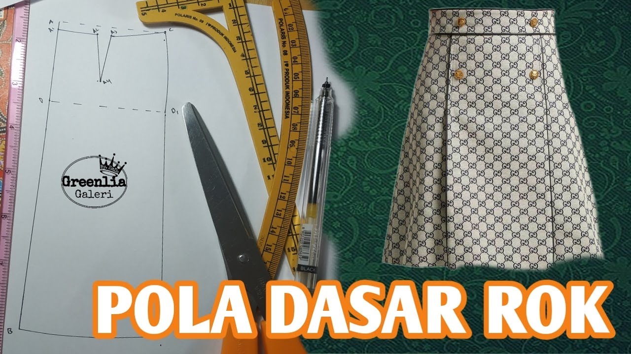 Belajar Menjahit.. Cara Membuat Pola Dasar Rok - YouTube