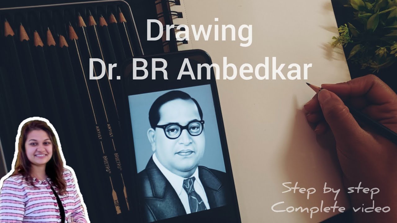 Drawing BR Ambedkar | step by step |complete video | Sketch of Dr ...