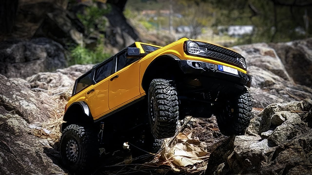 rc cars / 1/18 rc bronco Rock crawling driving in the forest. / rc ...