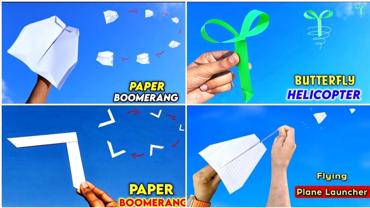 Four best flying paper craft 100%works - YouTube