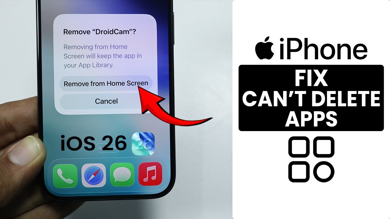 [iOS 26] How to Fix Can't Uninstall iPhone Apps - Delete Apps - YouTube