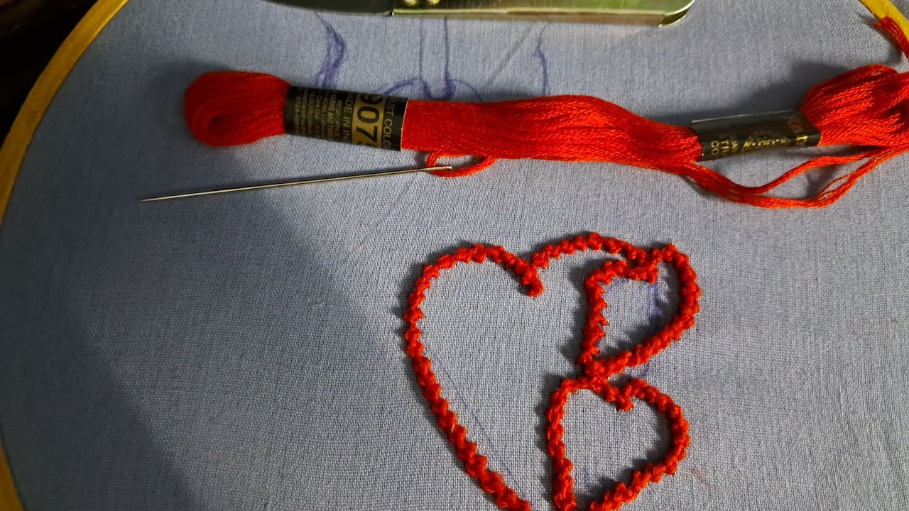 easy heart hand embroidery || heart hand embroidery - YouTube