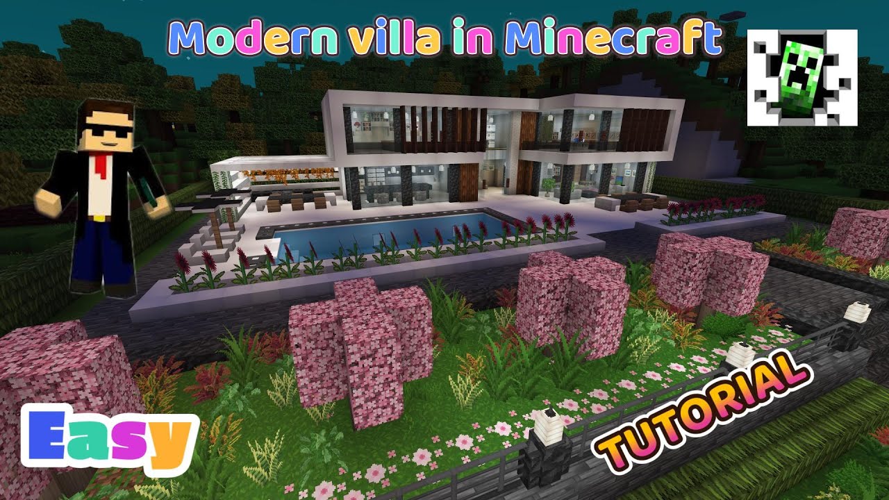 Minecraft: How to build a modern villa - YouTube