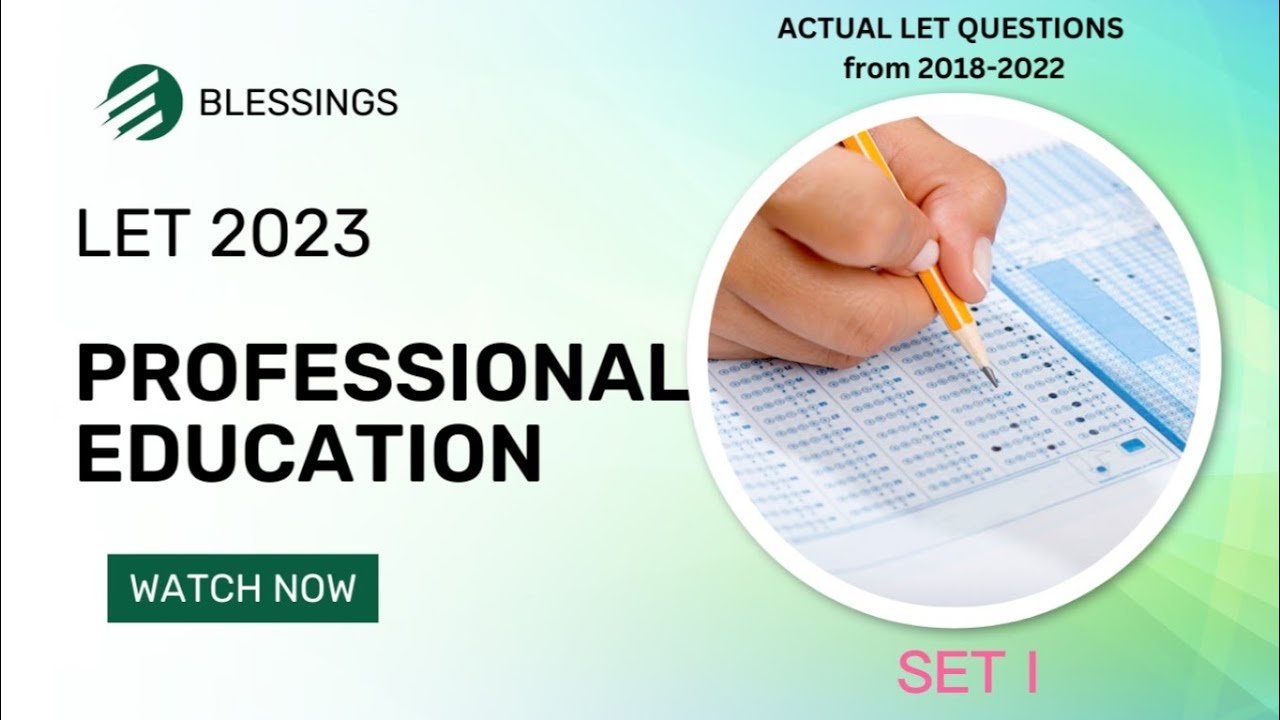 LET 2023 Professional Education Set 1 - YouTube