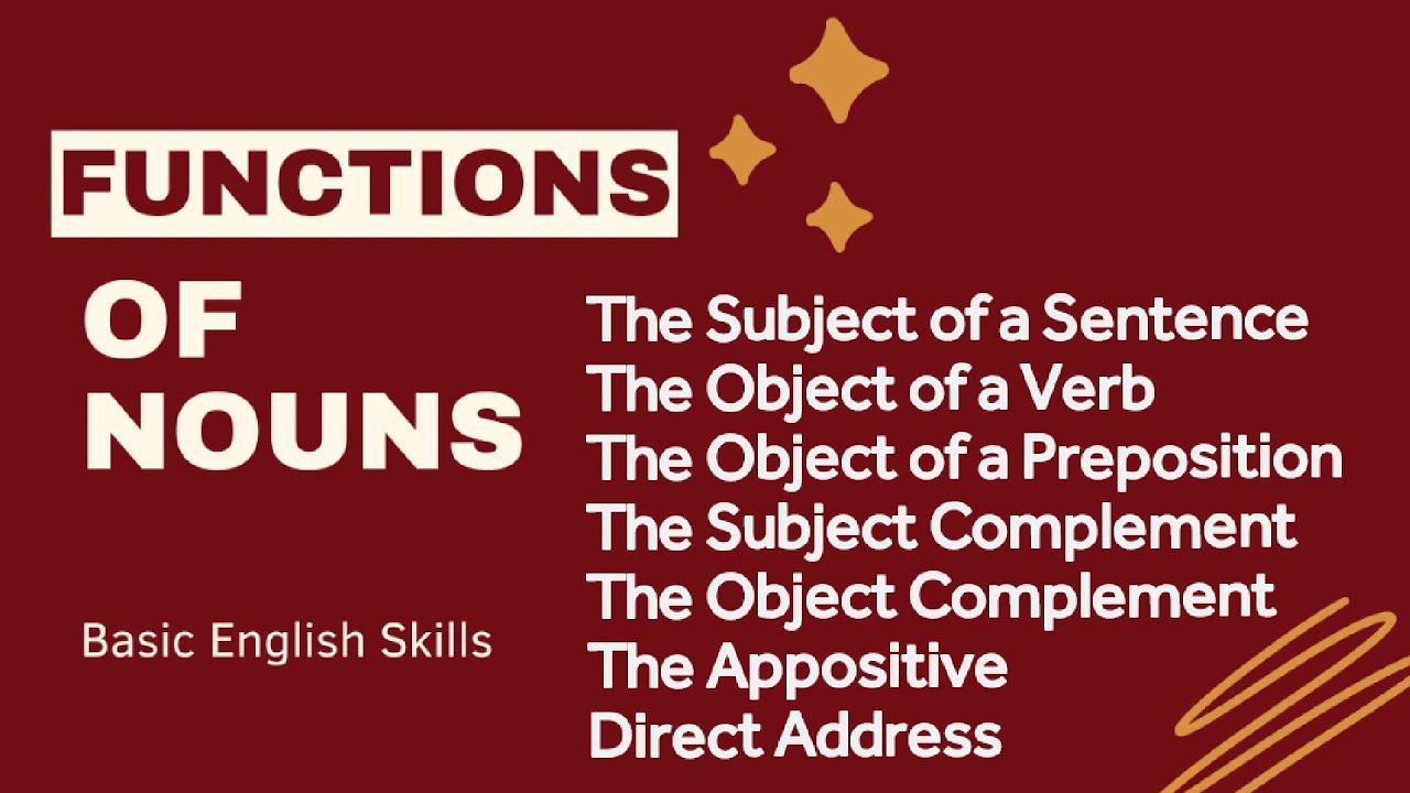 Functions of Nouns | English Grammar | Basic English Skills📚 - YouTube
