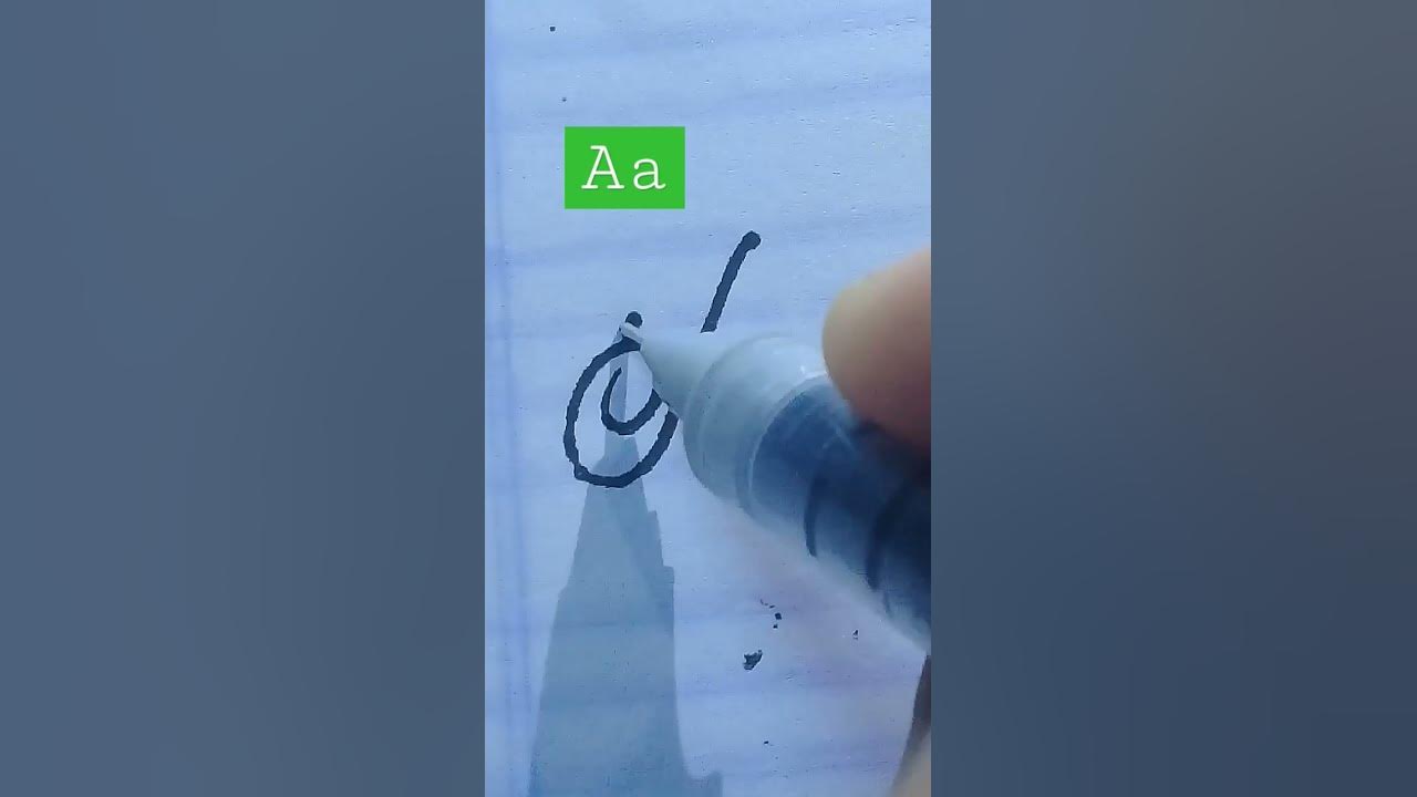 how to write the letter ' Aa' in cursive writing calligraphy - YouTube