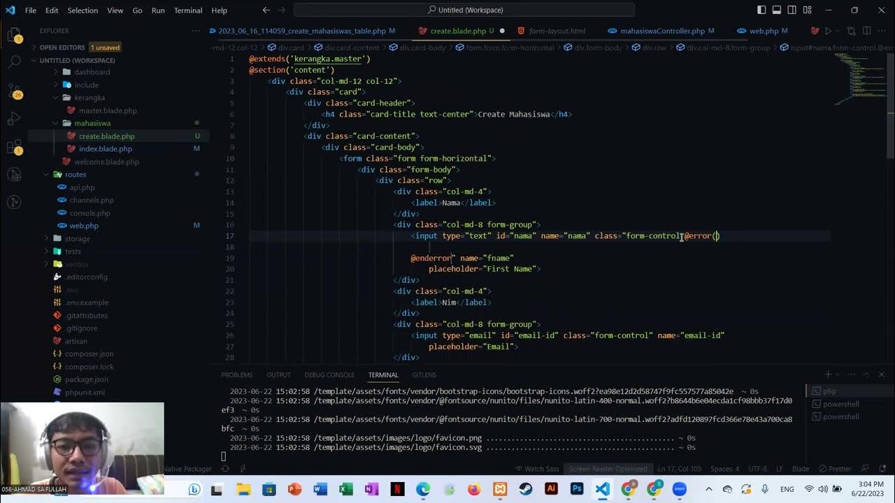 Pertemuan 9 Laravel 10 Belajar Create Data ke Database Pada Laravel - YouTube