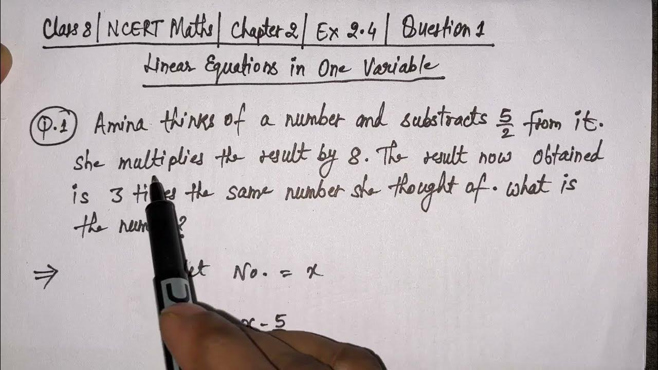 Class 8 Chapter 2 Ex 2.4 Question 1 | Amina thinks of a number and ...