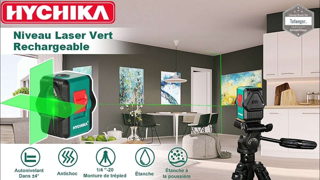 HYCHIKA Niveau Laser Vert 45m - Hychika LL2G30C - Cross Line Laser ...