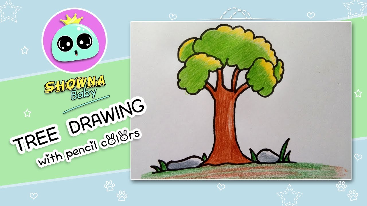 how to draw tree step by step | tree drawing easy for kids | - YouTube