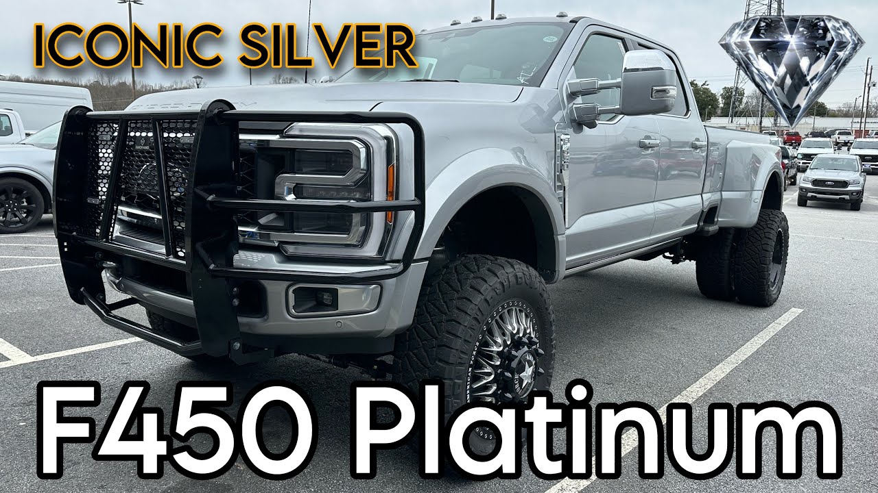 ICONIC Silver 2024 Ford F450 Platinum 5/6” Kelderman Air Ride LIFTED ...