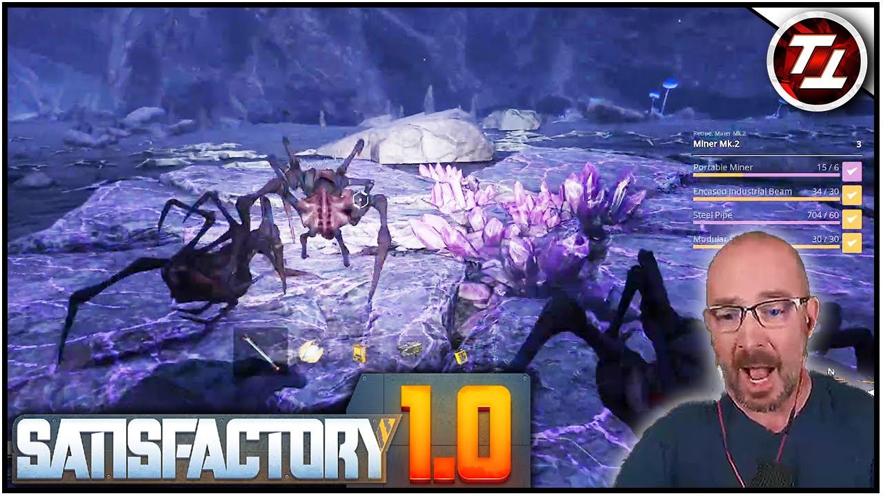 Satisfactory - MASSIVE Cave Filled with Spiders! I'm super BRAVE! - YouTube