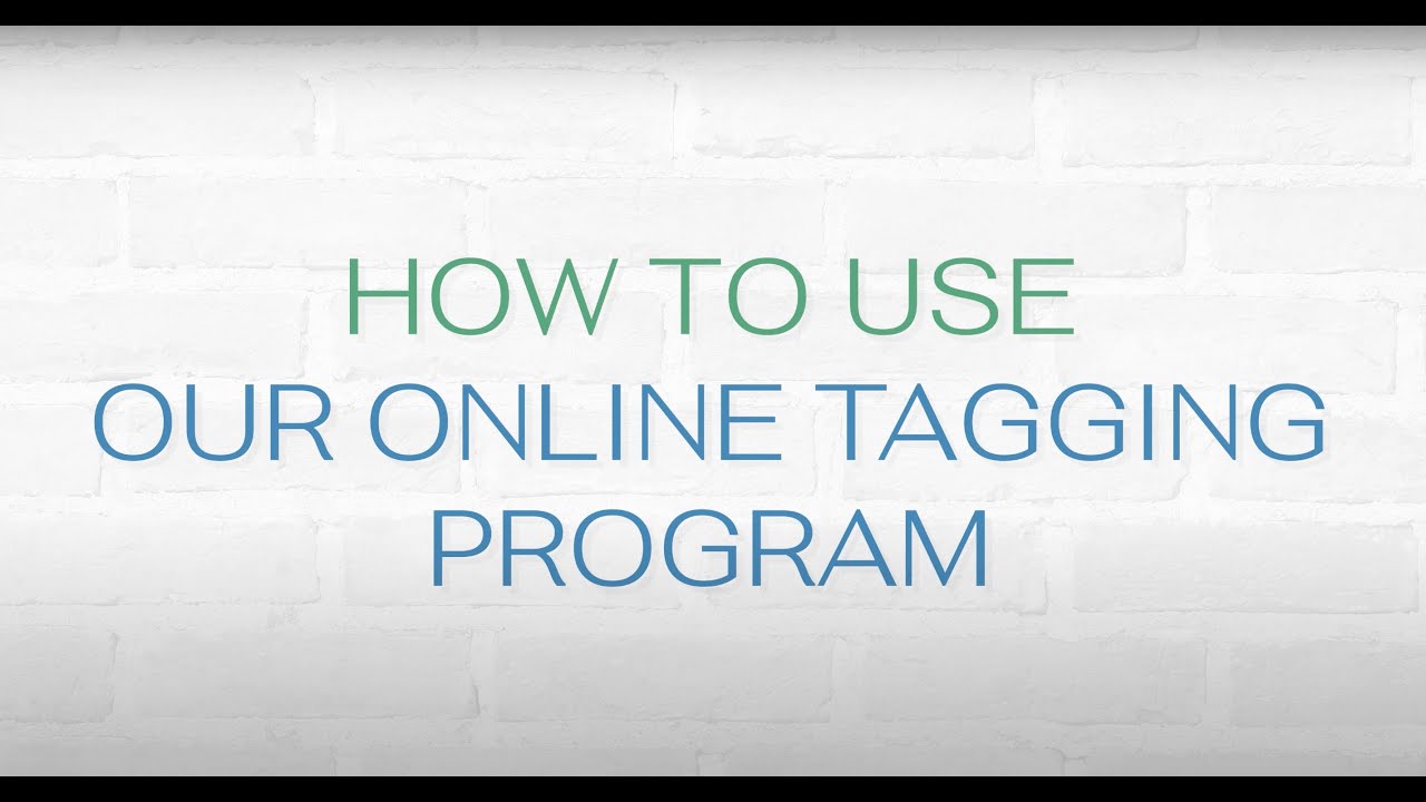 How to Use Our Online Tagging Program - YouTube