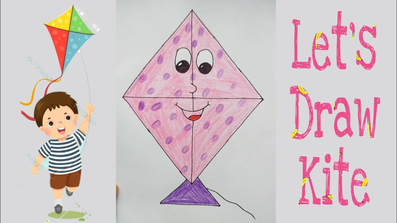 Kite Drawing | Easy drawing for kids | Step by step drawing | Simple ...
