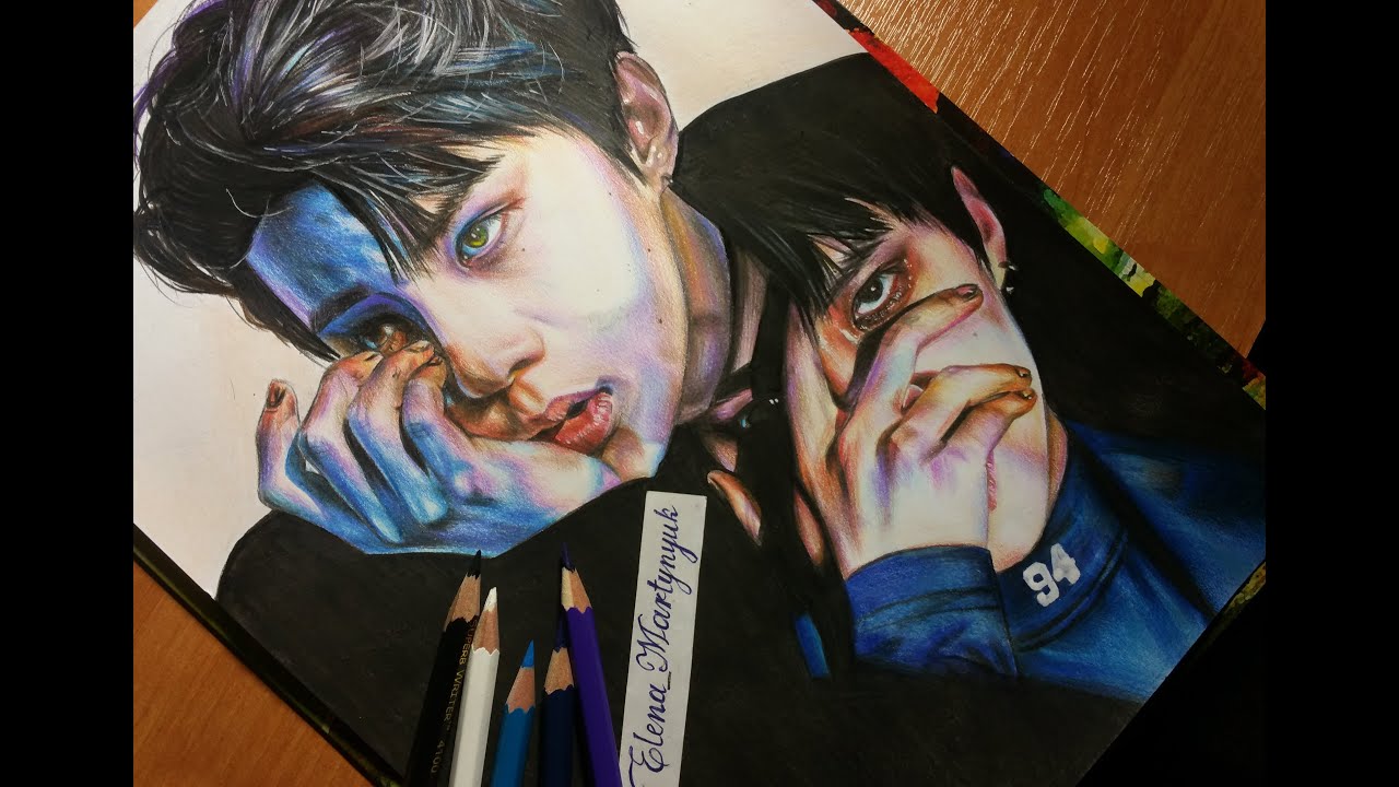 SEHUN "Monster" drawing (by Elena Martynyuk) - YouTube