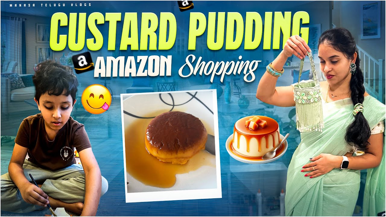 Bread custard pudding 🍮 🤤 పిల్లలు అడిగారు 😍| చిన్న Amazon shopping 💖 | Telugu vlogs - YouTube