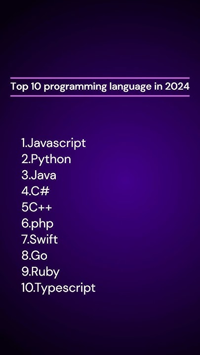 Top 10 programming languages of 2024 #technology #programming #tech ...