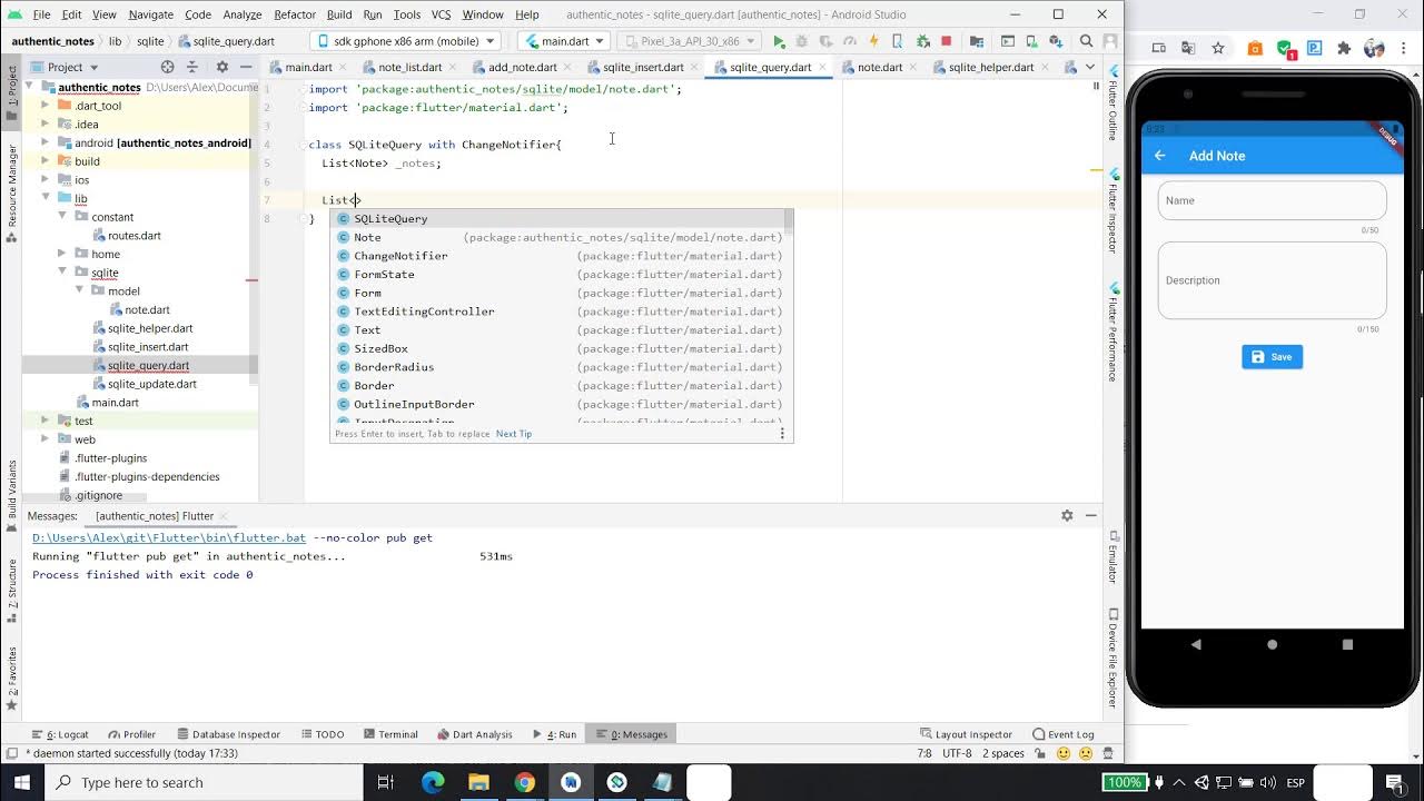 Lista de notas con SQLite y Flutter con Provider Parte 6 | Creando clase SQLiteQuery - YouTube