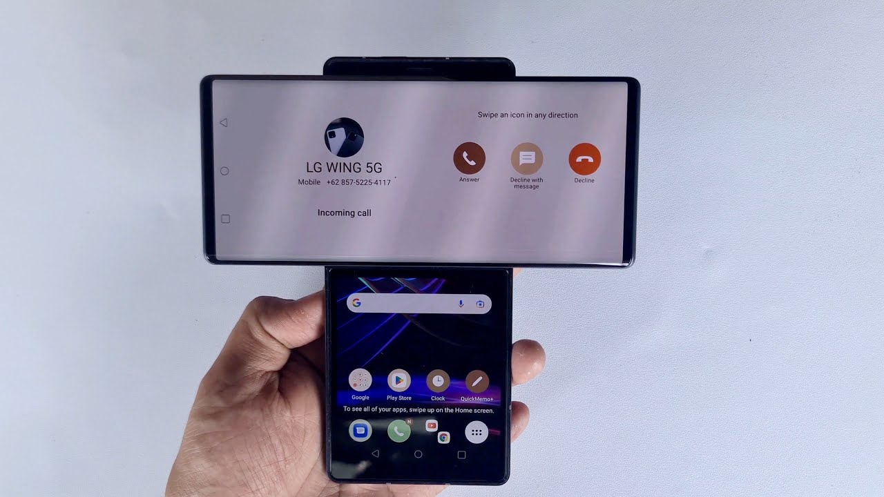 LG WING 5G Android 11 incoming Call,Unboxing & Boot Animation - YouTube