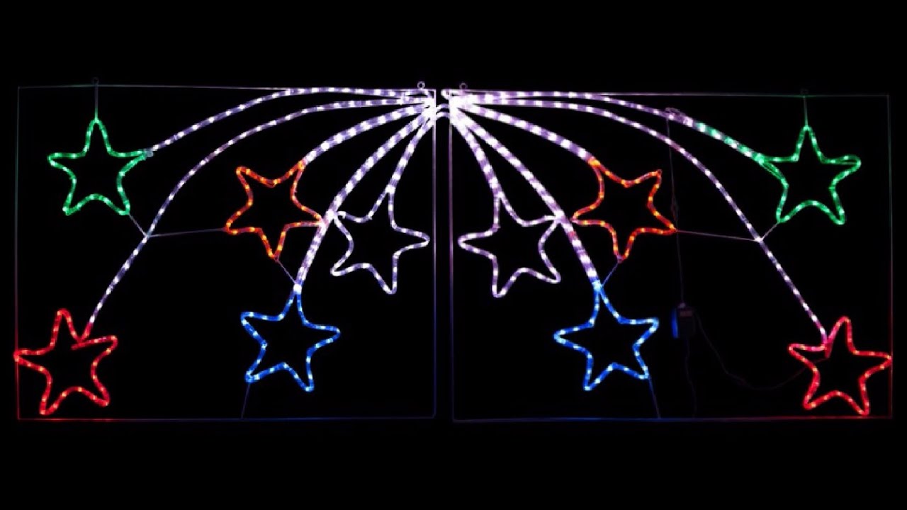 Shooting Stars On Wire Frame LED Rope Light Silhouette - YouTube