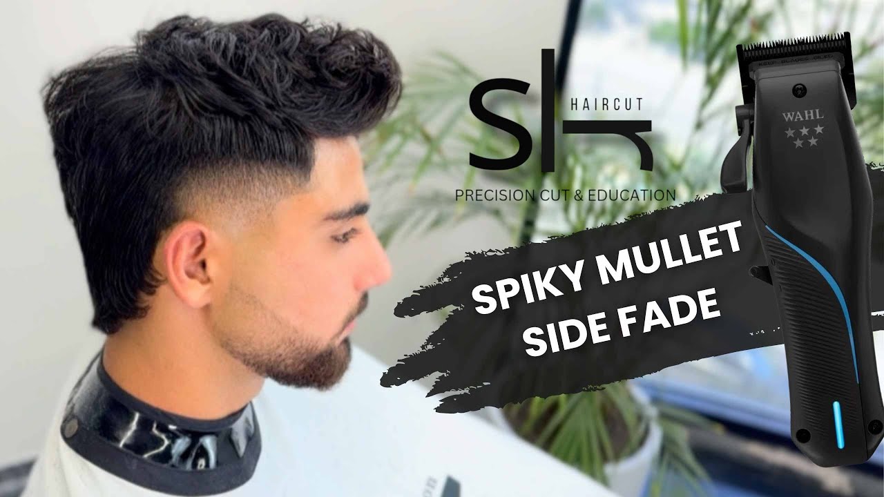 ‏Spiky Mullet with Side Fade | Detailed Diagram Haircut Tutorial Using ...