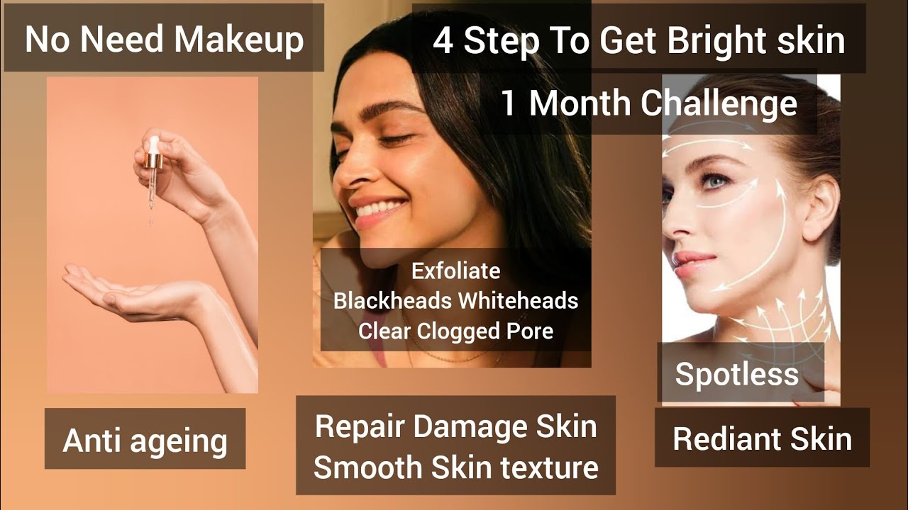 1Month Skincare Challenge/Get Bright Rediant Skin Naturally/Anti ageing ...