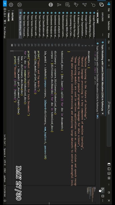 Topic Modeling with Latent Dirichlet Allocation (LDA) in Python | @codewithsanthosh - YouTube