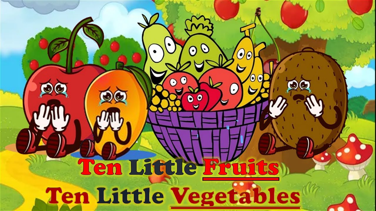 Ten little fruits song and more nursery rhymes | Kids songs | poems for ...