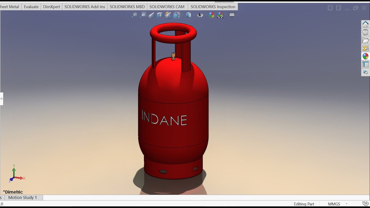 solidworks tutorial LPG cylinder part 50 - YouTube
