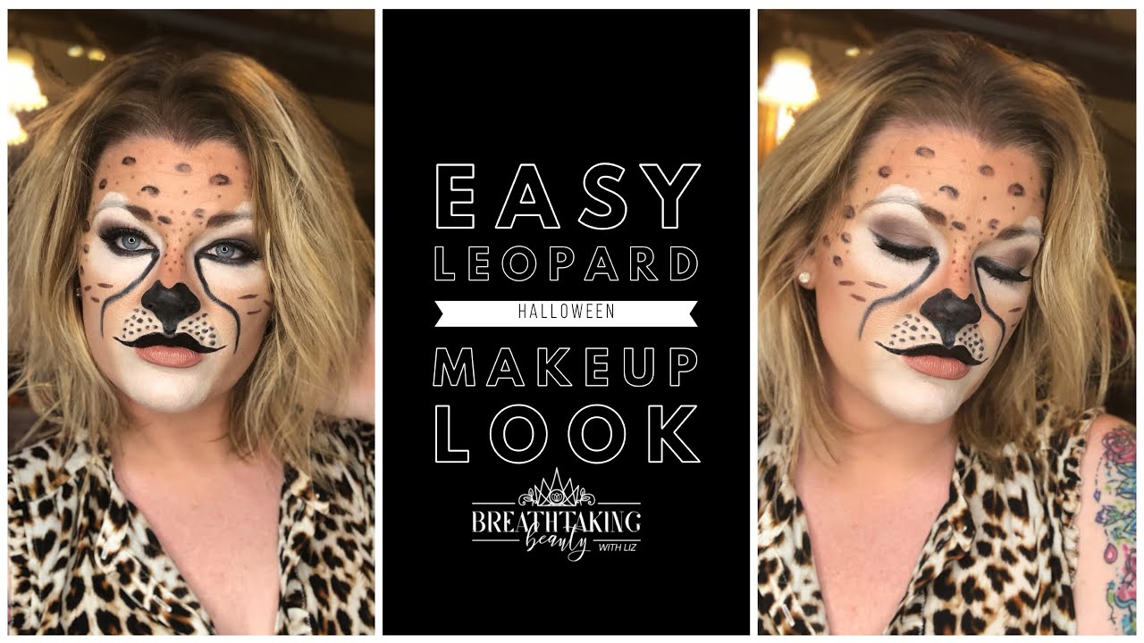 Easy Leopard Halloween Makeup Look - YouTube