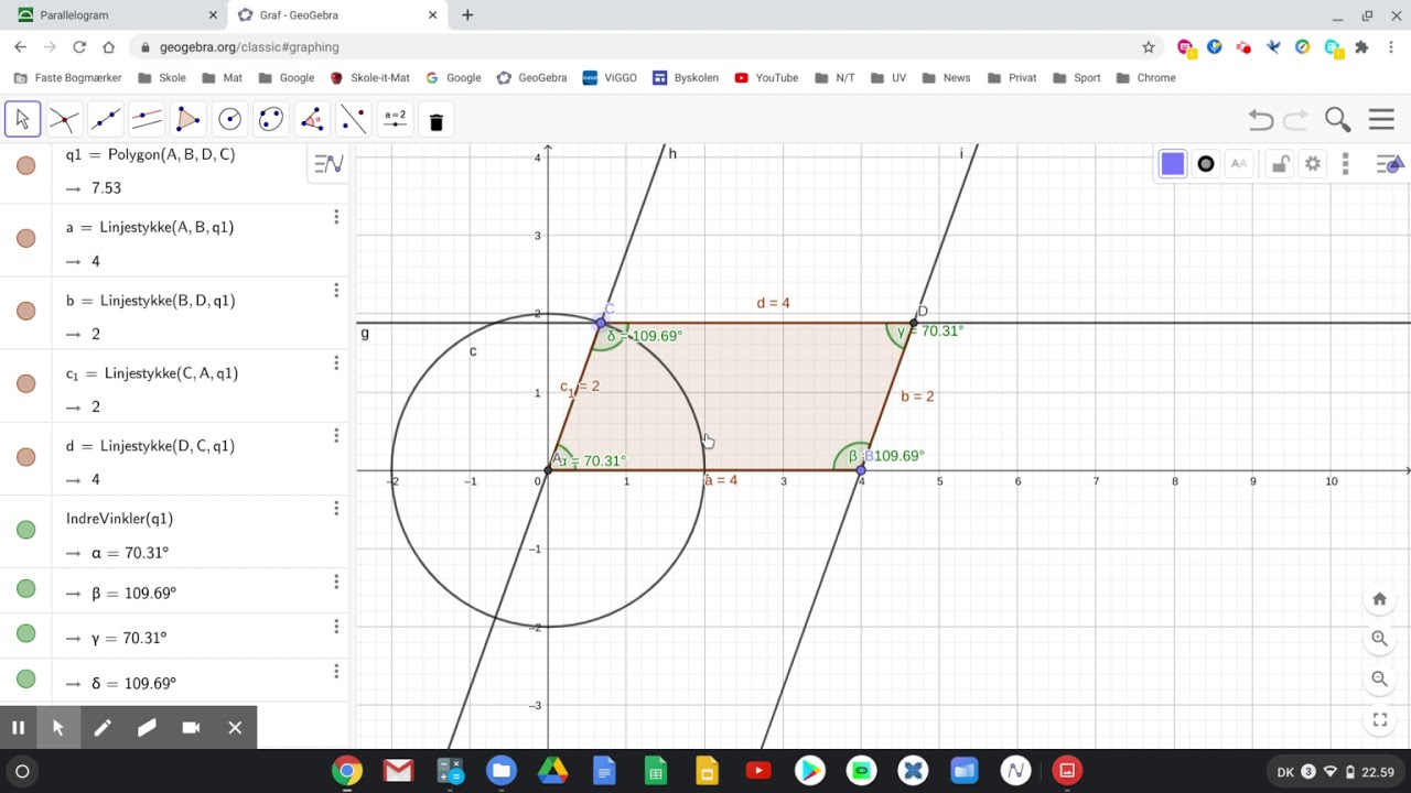 Parallelogram i Geogebra - YouTube