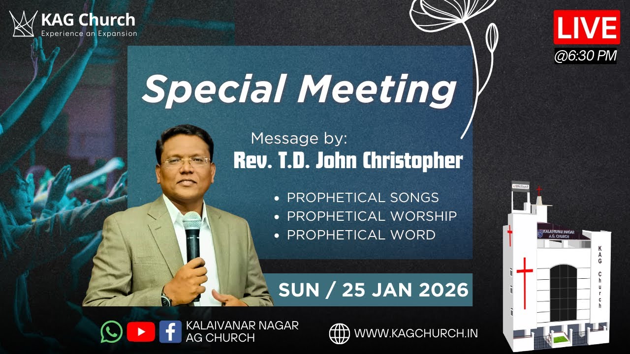 Special Meeting | 6:30 pm | 25 January 2026 | Rev. T.D. John ...